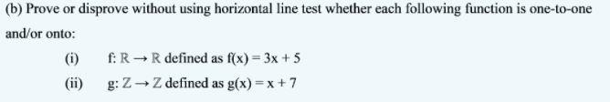 Solved (b) Prove or disprove without using horizontal line | Chegg.com