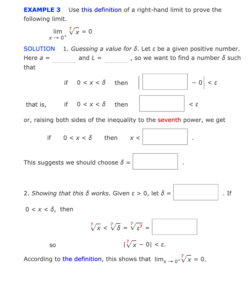 Solved EXAMPLE 3 Use this definition of a right-hand limit | Chegg.com