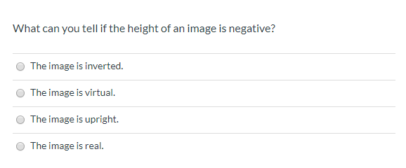 Solved What can you tell if the height of an image is | Chegg.com