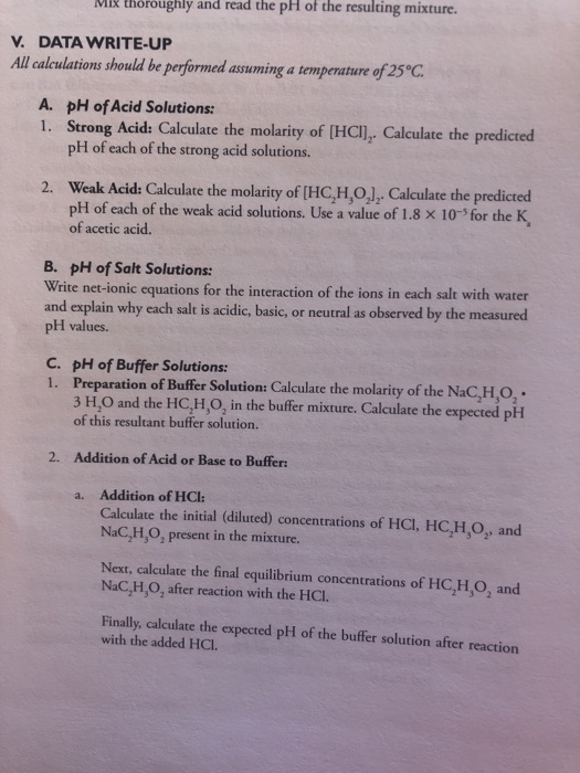 Solved Please show work on how to calculate molarity and pH | Chegg.com