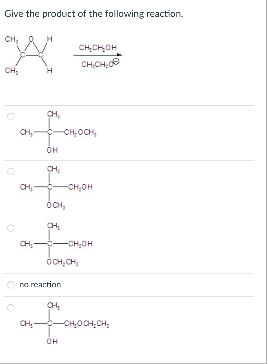 Solved Give the product of the following reaction. CH; H | Chegg.com
