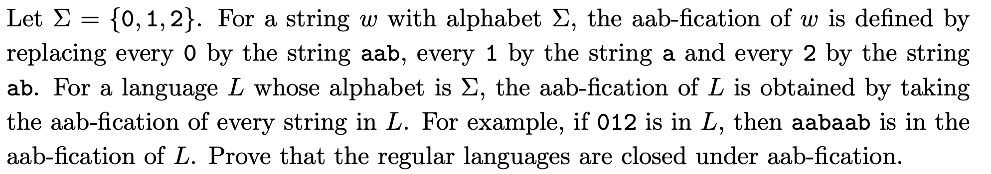 Solved Let Σ={0,1,2}. For a string w with alphabet Σ, the | Chegg.com