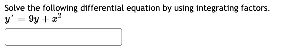 Solved Solve the following differential equation by using | Chegg.com