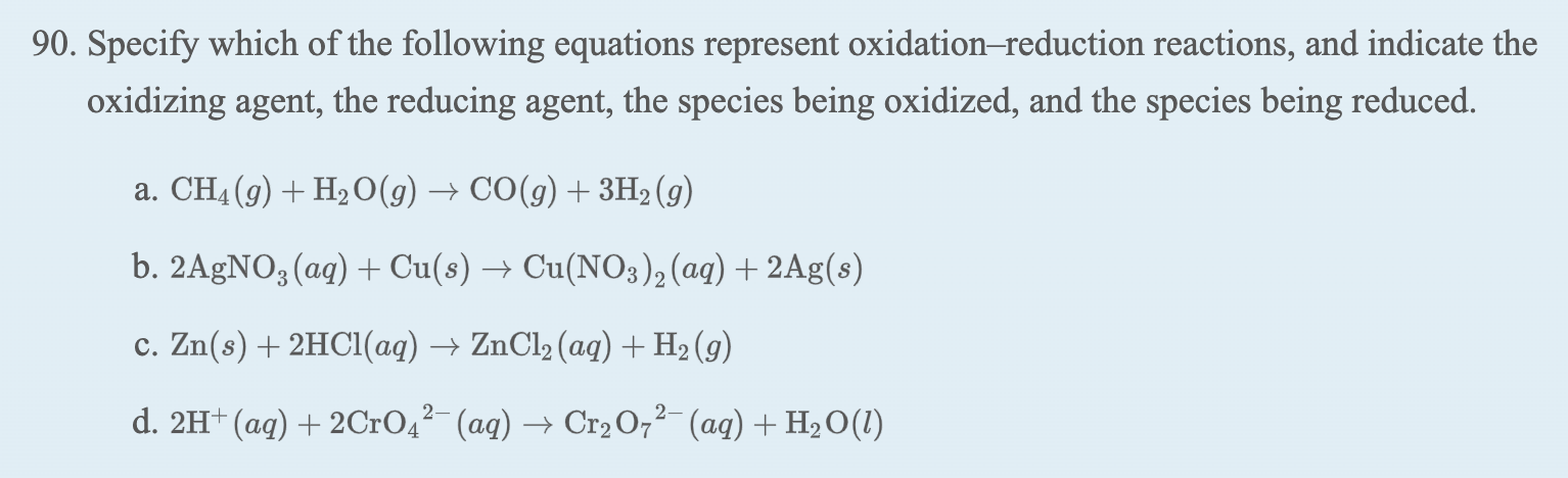 Solved 90. Specify which of the following equations | Chegg.com