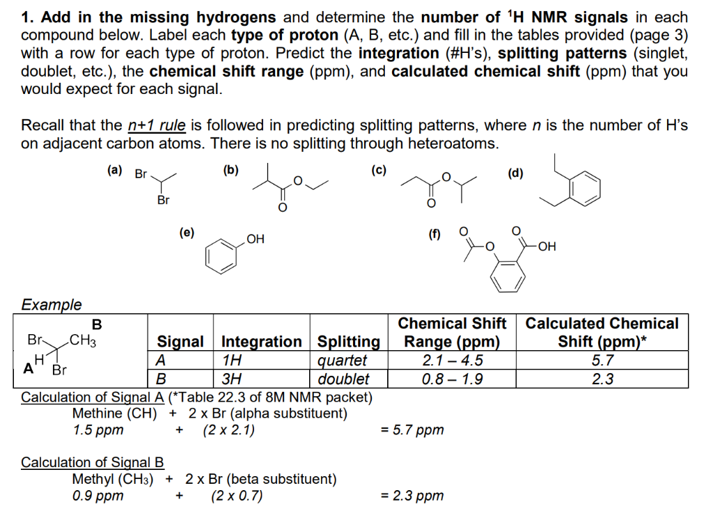 1. Add in the missing hydrogens and determine the | Chegg.com