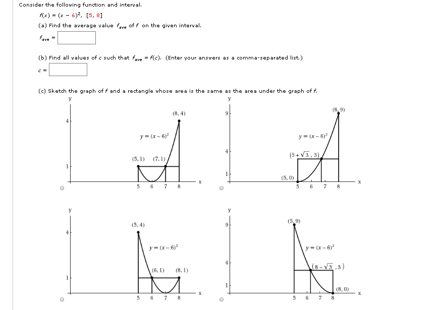 Solved Consider the following function and interval. (a) | Chegg.com