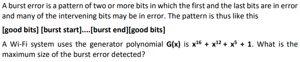 Solved Link layer generally uses Cyclic Redundancy Check | Chegg.com