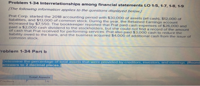 Solved Problem 1-34 Interrelationships among financial | Chegg.com Solved Problem 1-34 Interrelationships among financial | Chegg.com