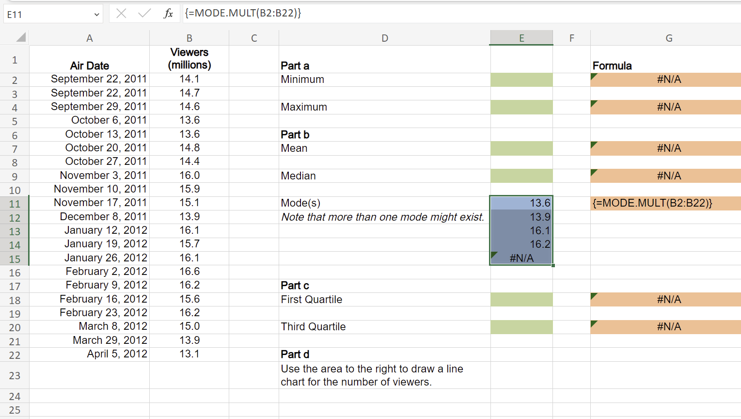 Solved Open spreadsheet a. Compute the minimum and maximum | Chegg.com