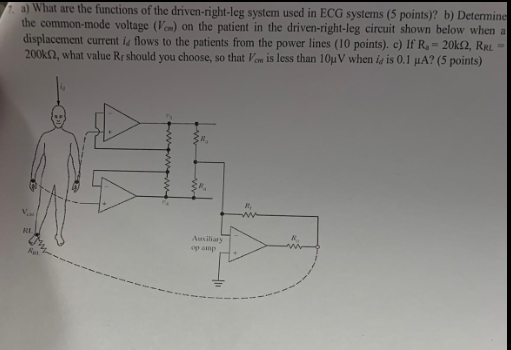 1. a) What are the functions of the driven-right-leg | Chegg.com