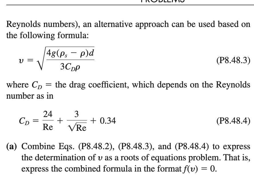 Solved 8.48 Determining the velocity of particles settling | Chegg.com