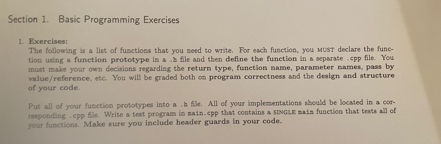 Solved Section 1. Basic Programming Exercises 1. Exercises: | Chegg.com