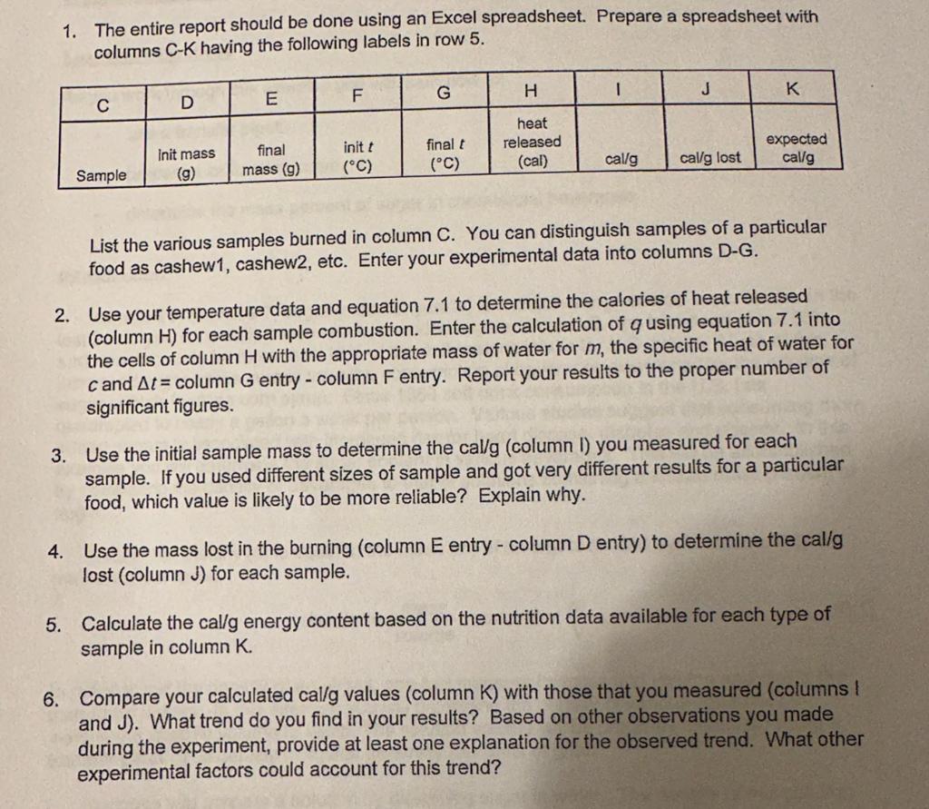 Please input the following into an excel spreadsheet | Chegg.com