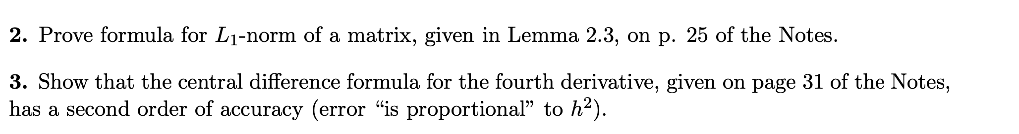 Solved 2. Prove formula for L1-norm of a matrix, given in | Chegg.com