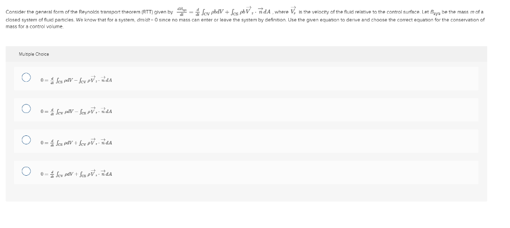 Solved closed system of fluld particles. We know that for a | Chegg.com