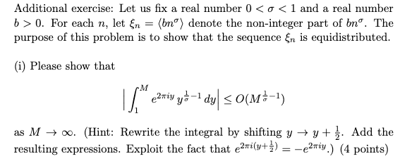 Solved Additional exercise: Let us fix a real number 0
