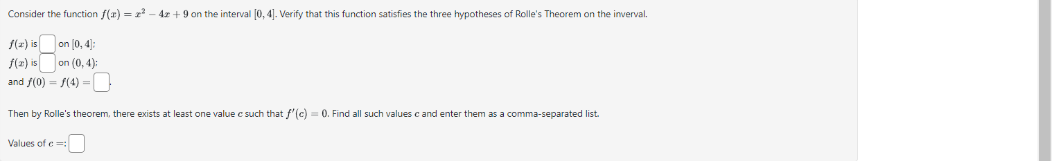 Solved Consider the function f(x)=x2−4x+9 on the interval | Chegg.com