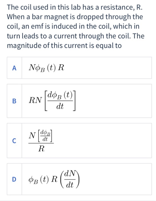 Solved The coil used in this lab has a resistance, R. When a | Chegg.com