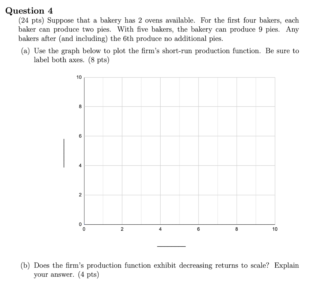 Solved Question 4 (24 pts) Suppose that a bakery has 2 ovens | Chegg.com