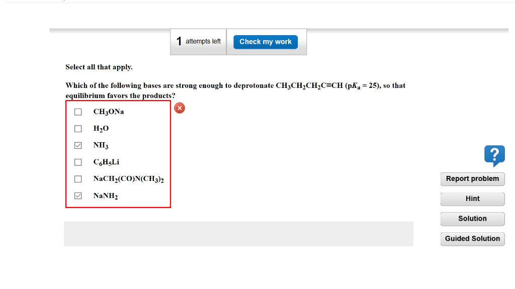 Solved 1 attempts left Check my work Select all that apply. | Chegg.com