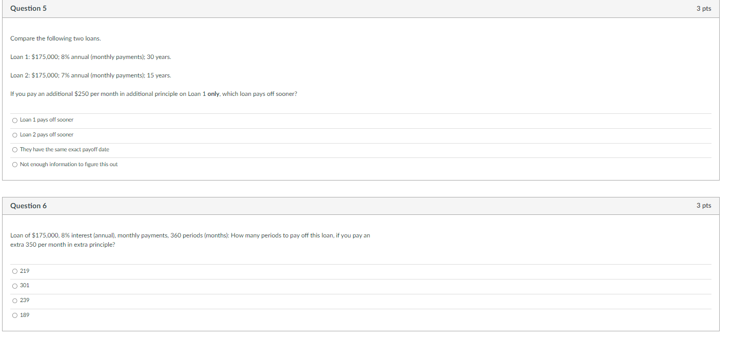 Solved Compare the following two loans. Loan 1: $175,000;8% | Chegg.com
