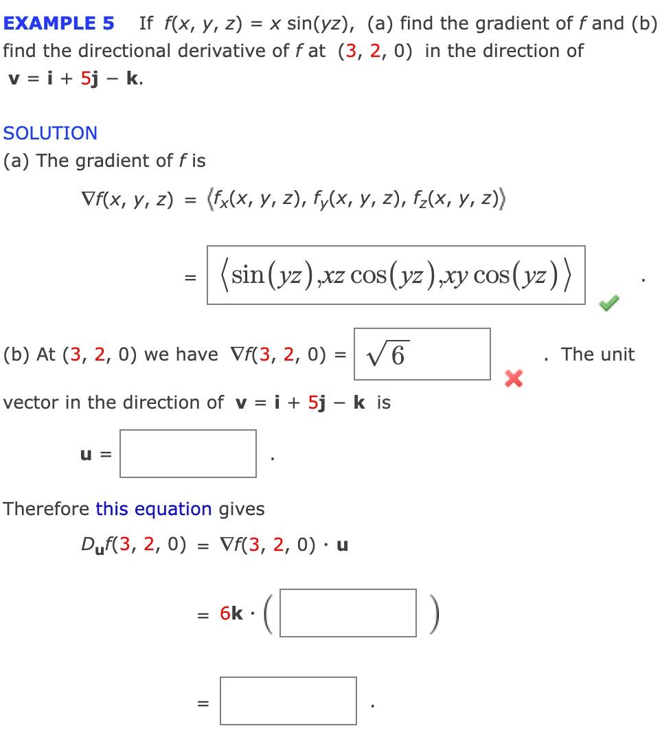 Solved EXAMPLE 5 If f(x,y,z)=xsin(yz), (a) find the gradient | Chegg.com