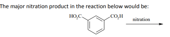 Solved The major nitration product in the reaction below | Chegg.com
