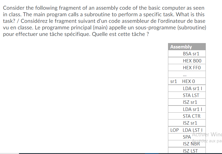 Solved Consider the following fragment of an assembly code | Chegg.com