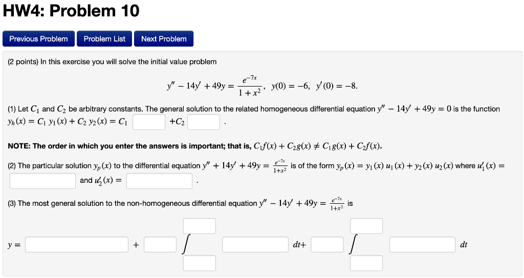 Solved HW4: Problem 10 Previous Problem Problem List Next | Chegg.com