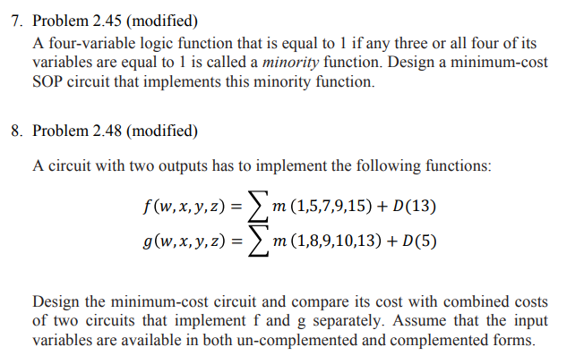 Solved 7 Problem 245 Modified A Four Variable Logic
