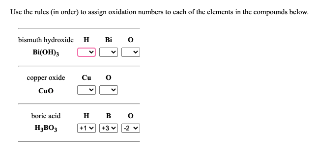 Solved Use the rules (in order) to assign oxidation numbers | Chegg.com