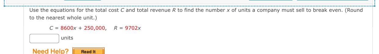 Solved Use the equations for the total cost C and total | Chegg.com