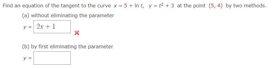 Solved Find an equation of the tangent to the curve x = 5 + | Chegg.com