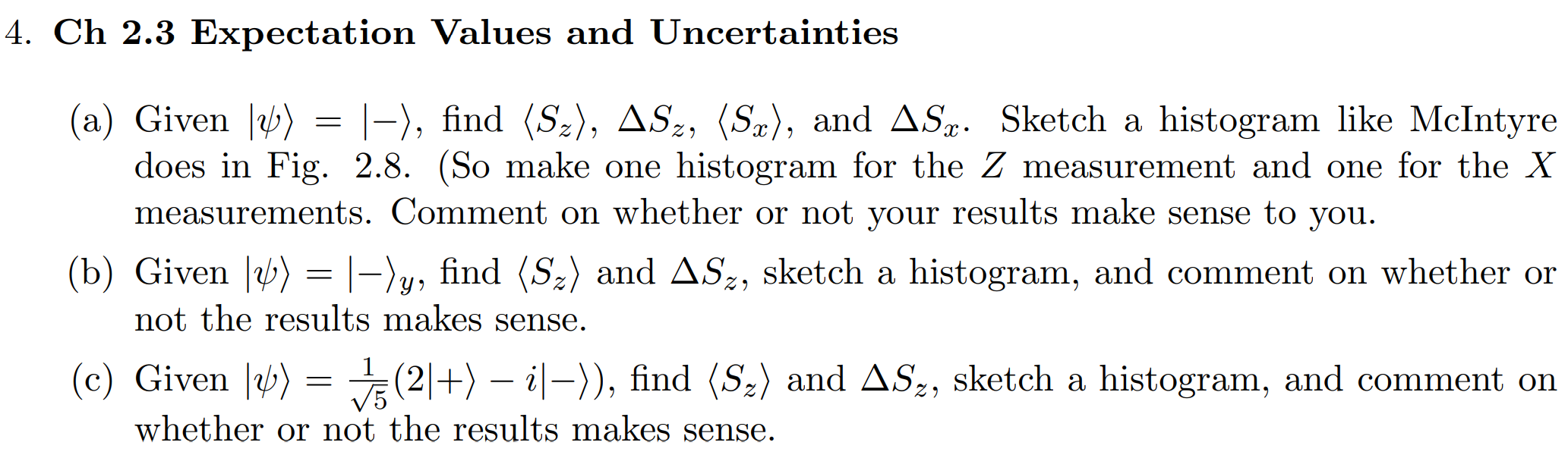 Solved 4. Ch 2.3 Expectation Values and Uncertainties = • | Chegg.com