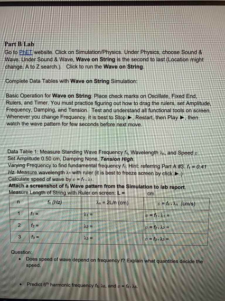 Part B Lab Go to PhET website. Click on | Chegg.com