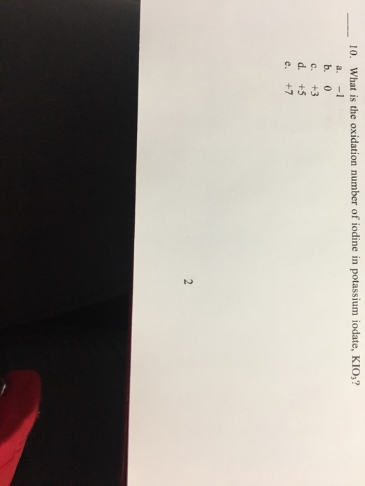 Solved What is the oxidation number of iodine in potassium | Chegg.com