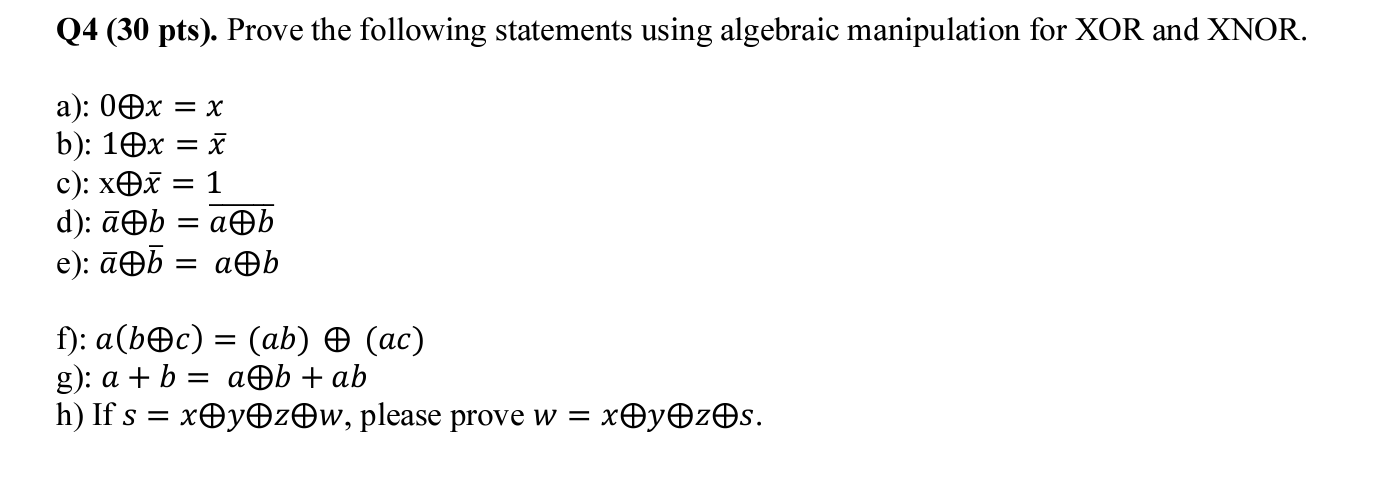 Solved Q4 (30 pts). Prove the following statements using | Chegg.com