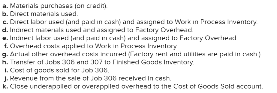 Record the application of overhead costs. | Chegg.com
