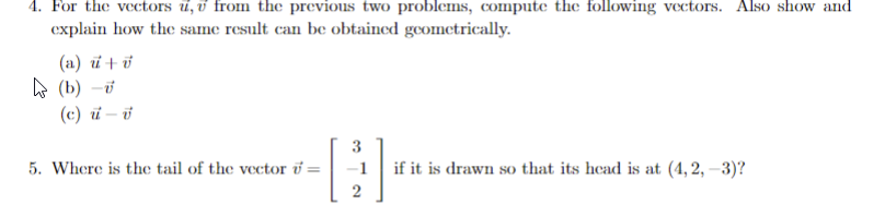 Solved u vector is = |2| |3| v vector | Chegg.com