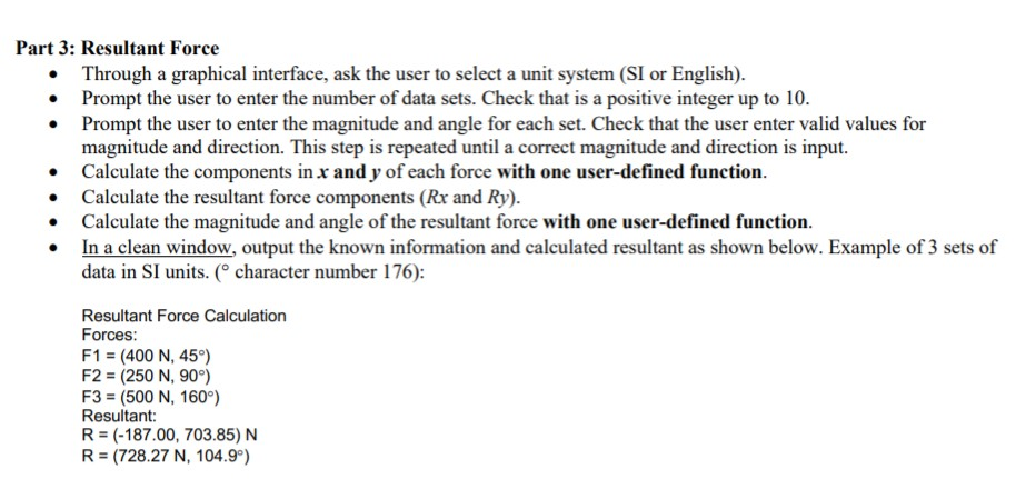 Solved Part 3: Resultant Force Through a graphical | Chegg.com