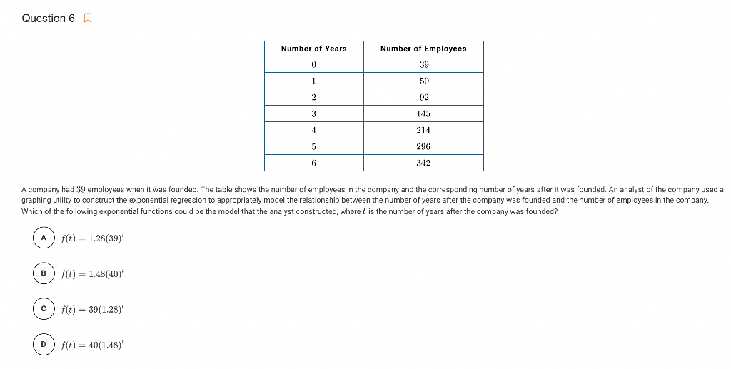 Which of the following exponential functions could be | Chegg.com