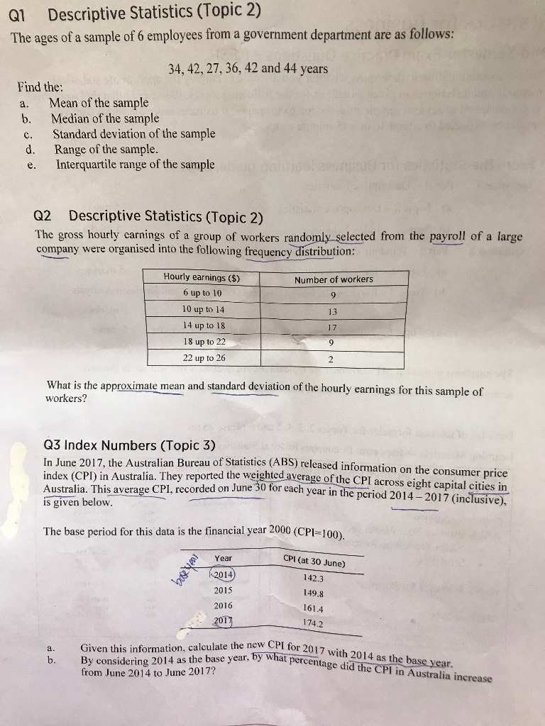 Solved Q1 Descriptive Statistics (Topic 2) The ages of a | Chegg.com