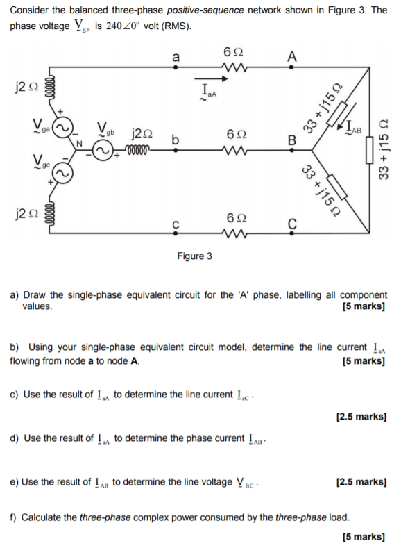 Solved Consider the balanced three-phase positive-sequence | Chegg.com