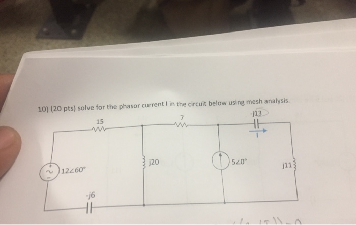 Solved Solve for the phasor current I in the circuit below | Chegg.com