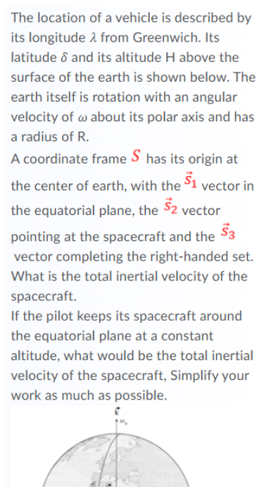 Solved The location of a vehicle is described by its | Chegg.com