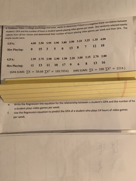 Solved ge psychology instructor, wants to determine if there | Chegg.com