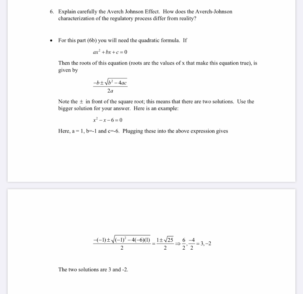6. Explain carefully the Averch Johnson Effect. How | Chegg.com