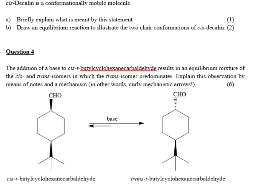 Solved cis-Decalin is a conformationally mobile molecule. a) | Chegg.com