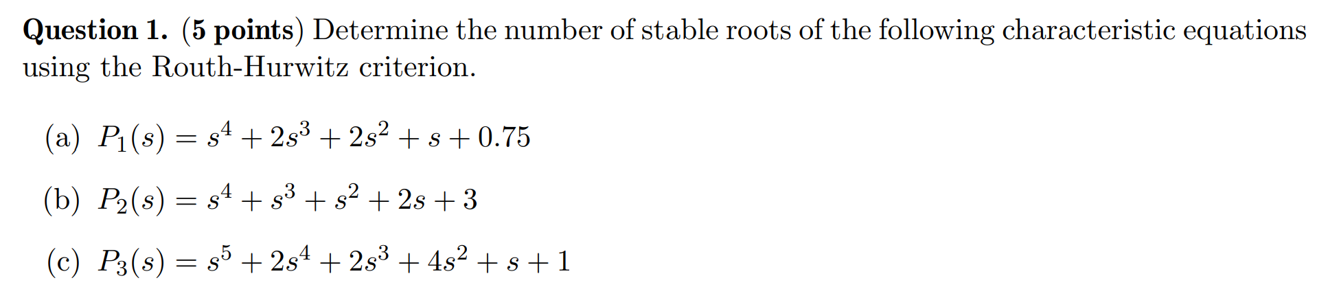 Solved Question 1. (5 ﻿points) ﻿Determine the number of | Chegg.com