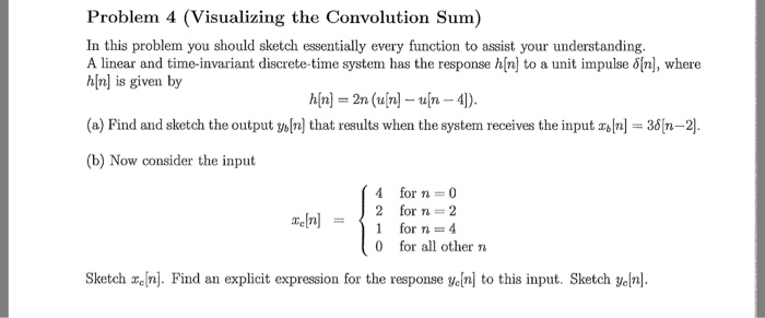 Solved Problem 4 (Visualizing the Convolution Sum) In this | Chegg.com